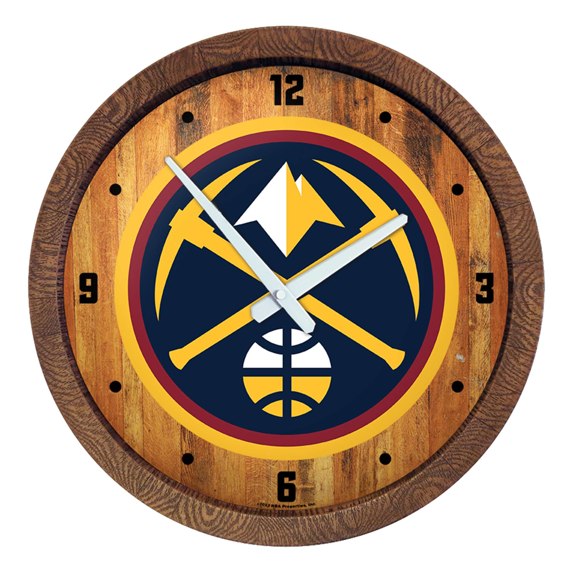 Denver Nuggets ""Faux"" Barrel Top Clock