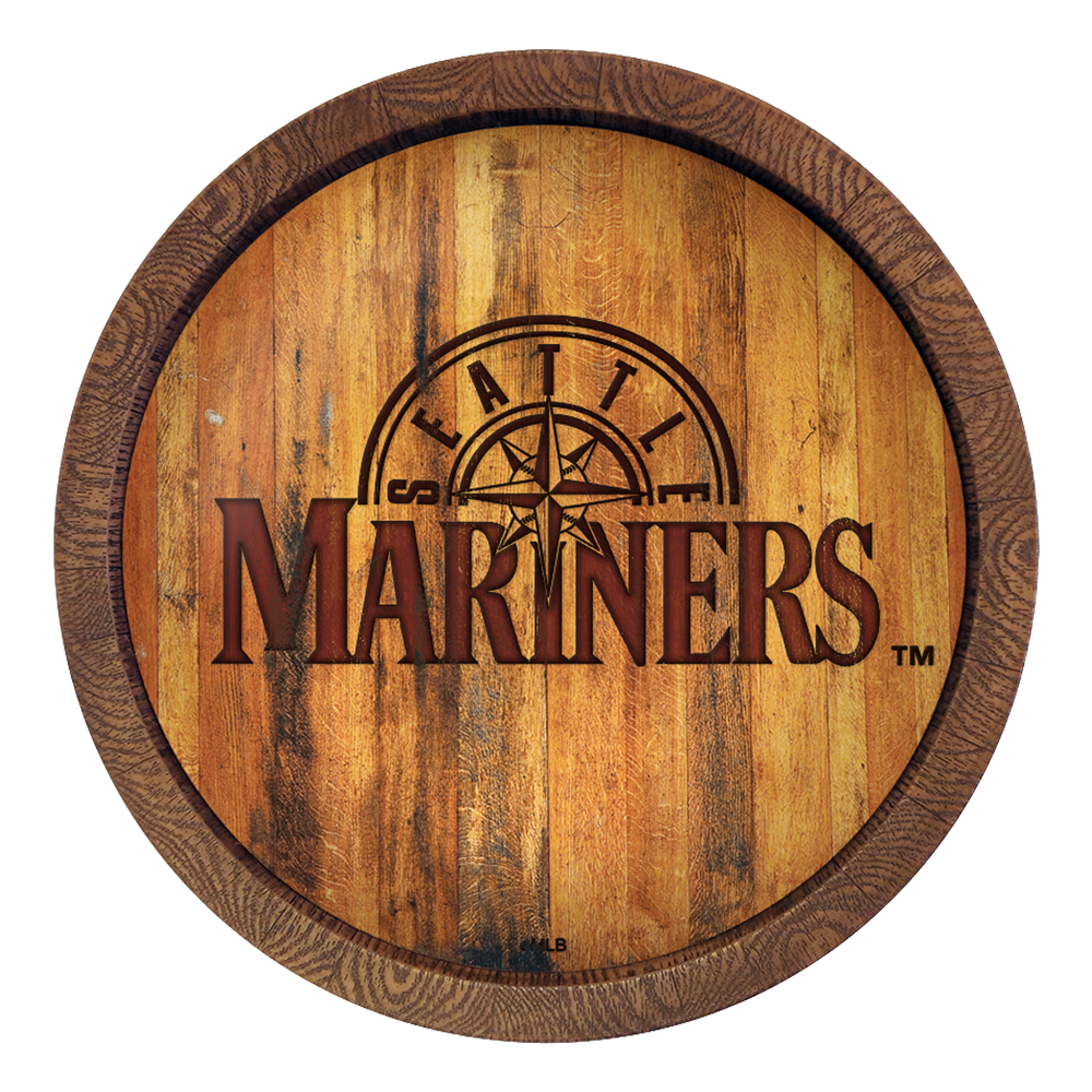 Seattle Mariners Wordmark - Branded "Faux" Barrel Top Sign