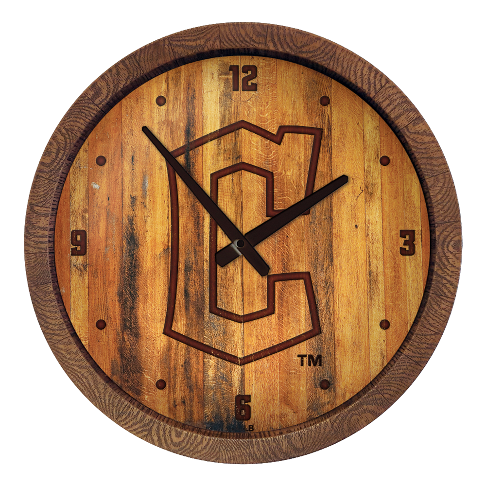 Cleveland Guardians Logo - Branded "Faux" Barrel Top Clock