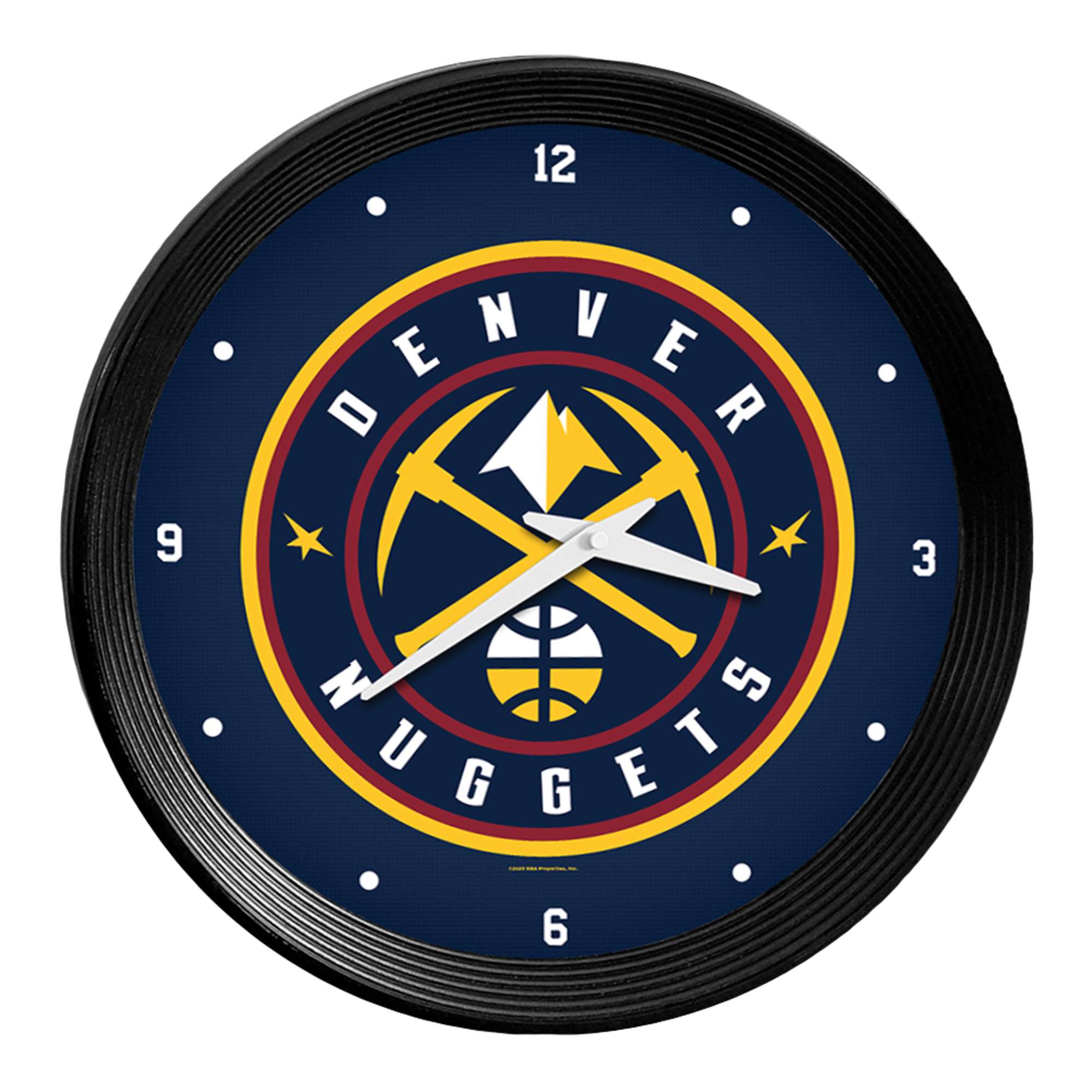 Denver Nuggets Ribbed Frame Wall Clock