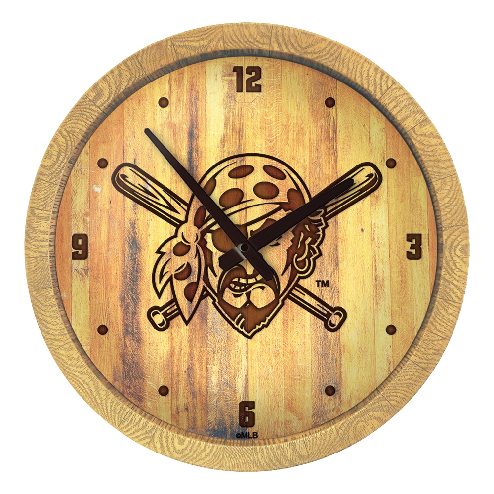 Pittsburgh Pirates Pirate - Branded "Faux" Barrel Top Clock