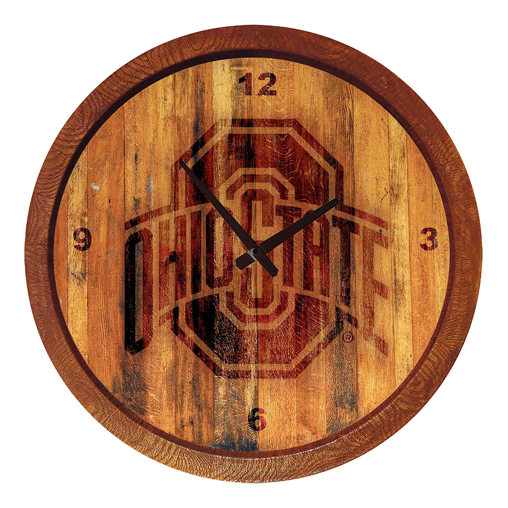 Ohio State Buckeyes Branded "Faux" Barrel Top Wall Clock