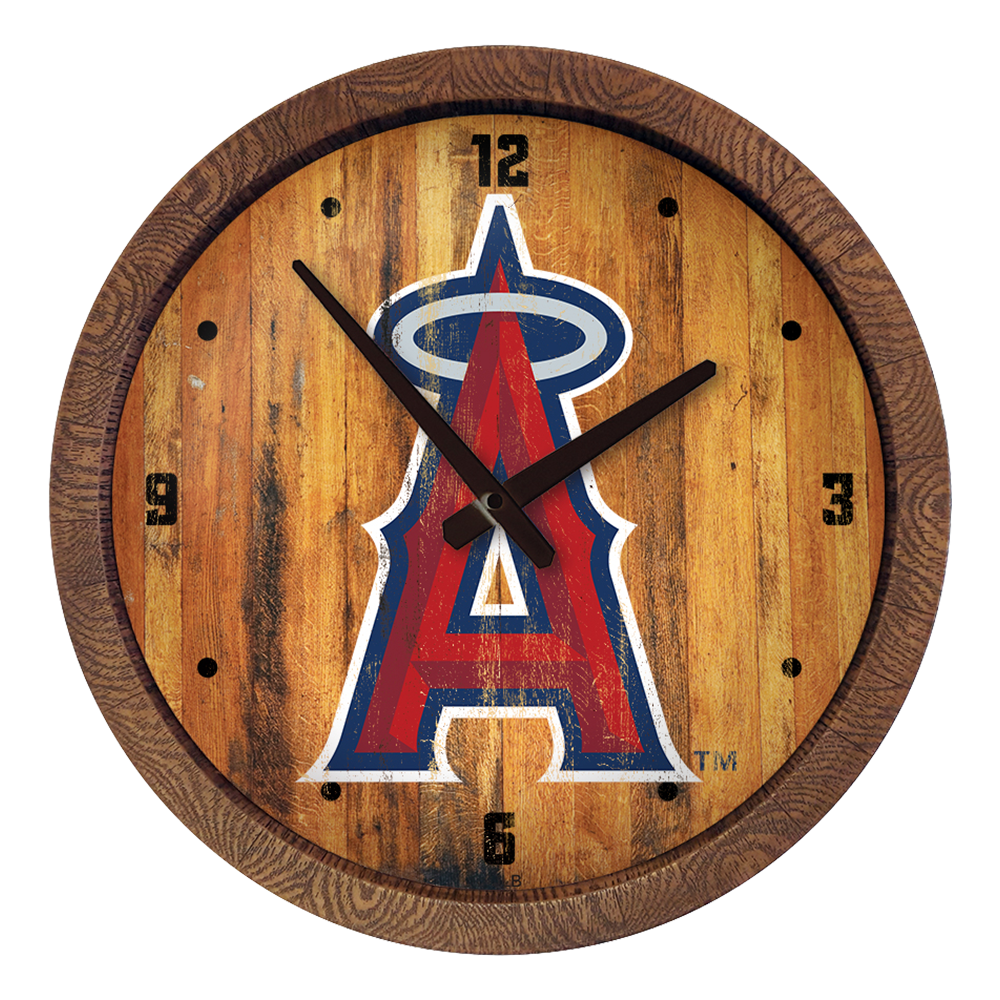 Los Angeles Angels Weathered "Faux" Barrel Top Clock