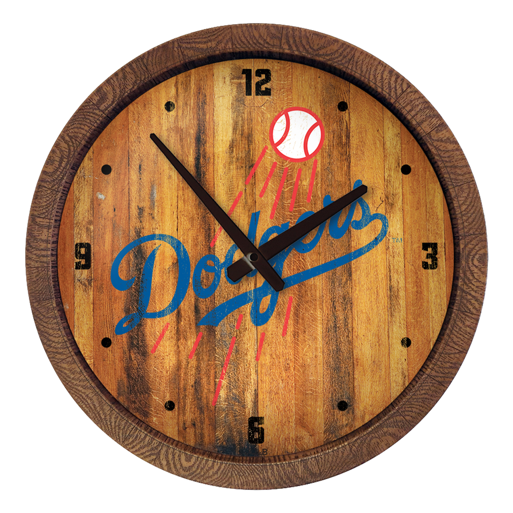 Los Angeles Dodgers Weathered "Faux" Barrel Top Clock