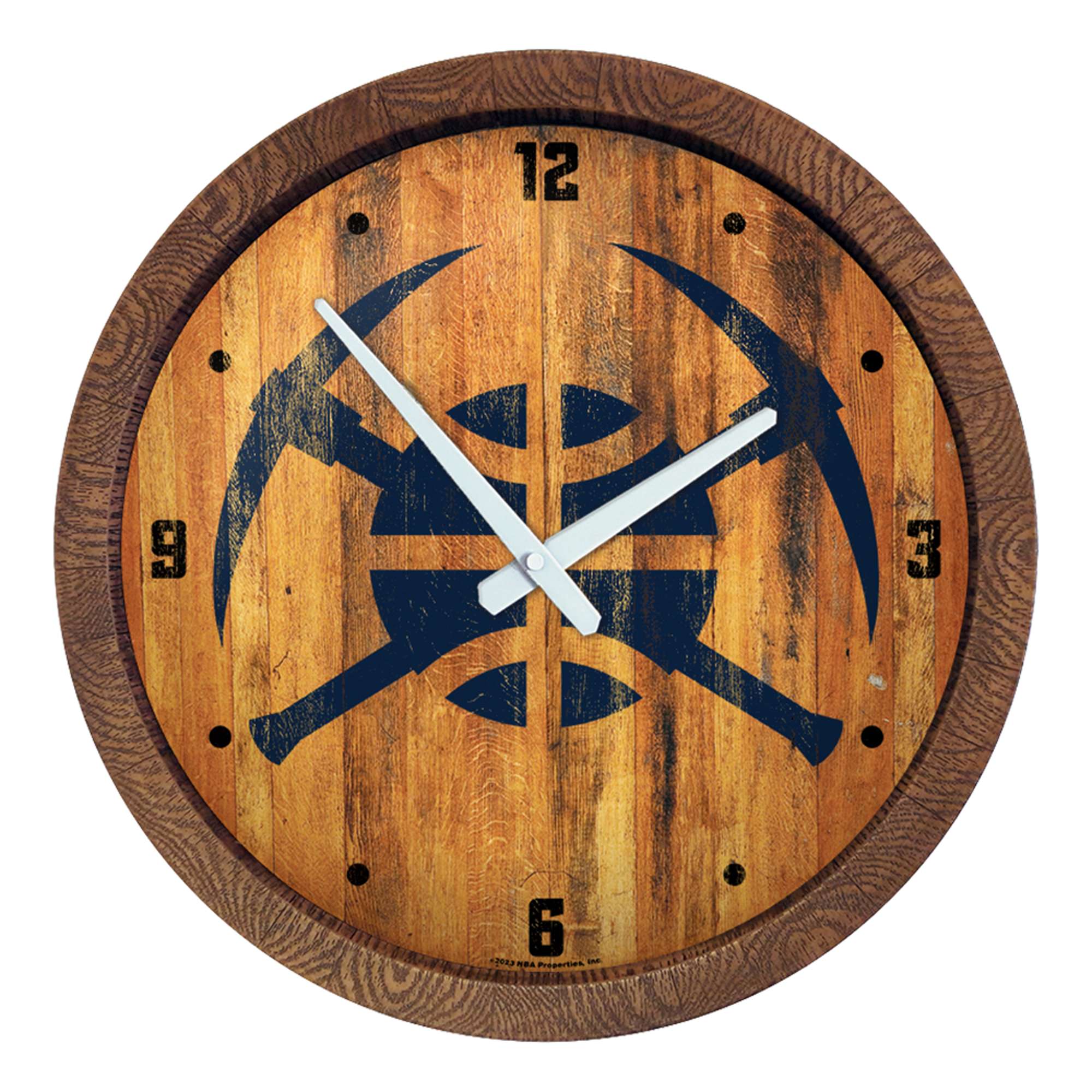 Denver Nuggets Logo - "Faux" Barrel Top Clock