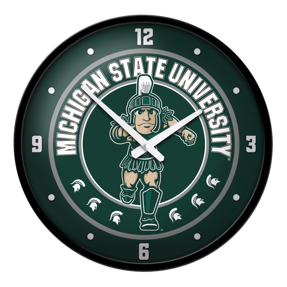 Michigan State Spartans Sparty - Modern Disc Wall Clock
