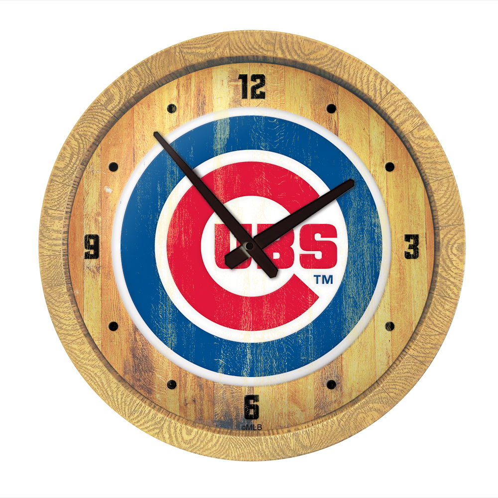 Chicago Cubs: Weathered "Faux" Barrel Top Clock