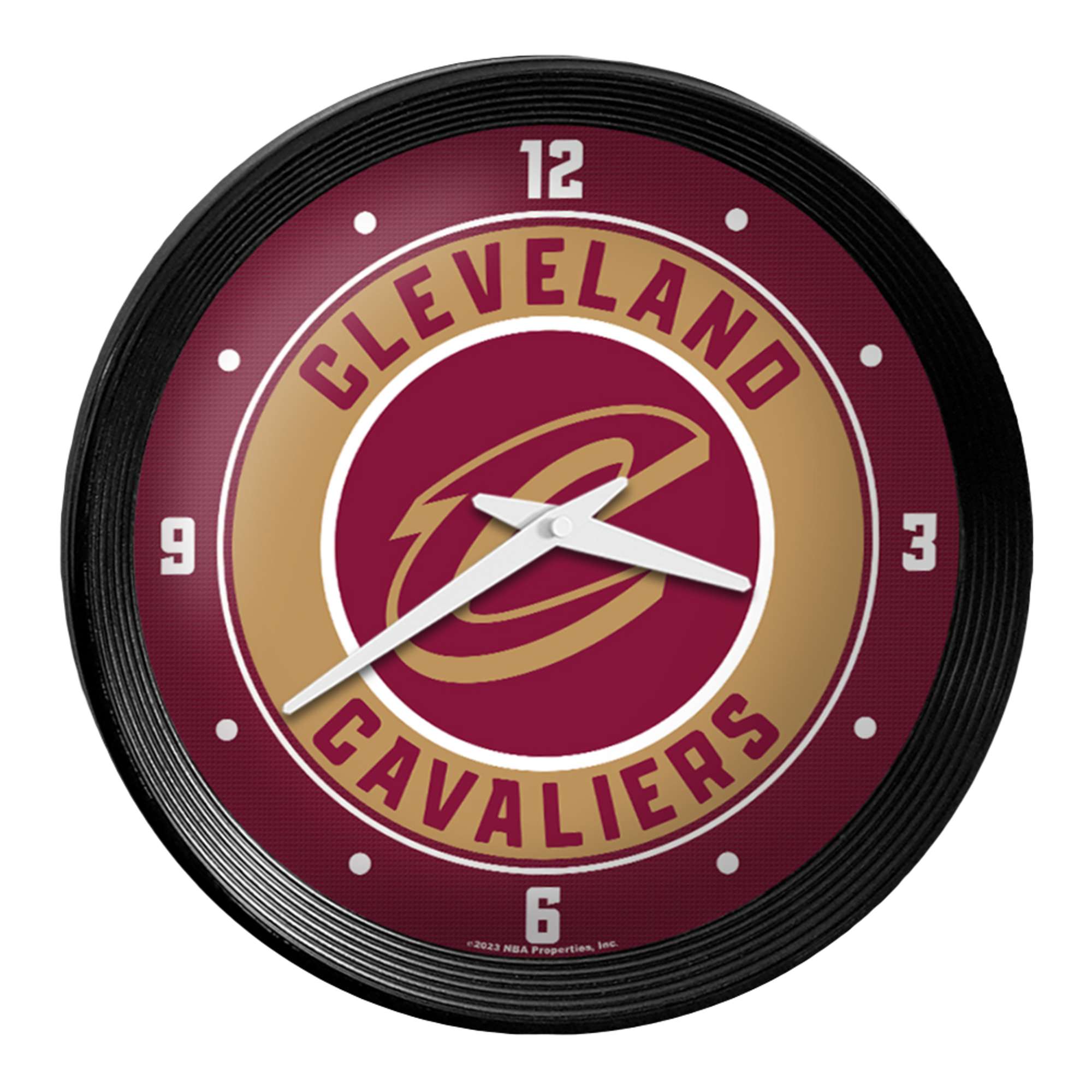 Cleveland Cavaliers Ribbed Frame Wall Clock