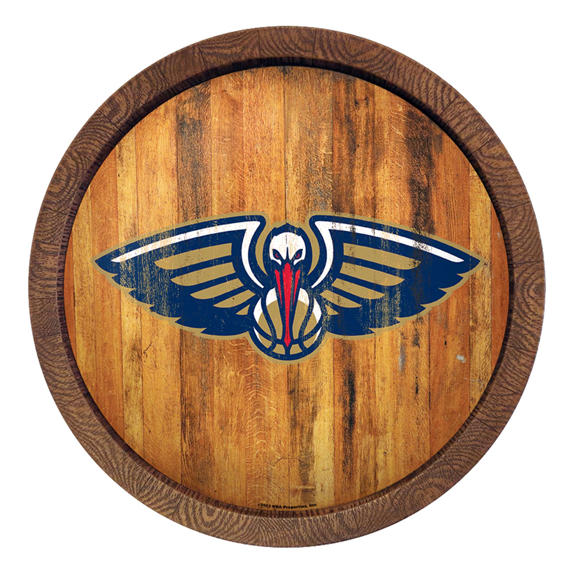 New Orleans Pelicans "Faux" Barrel Top Sign