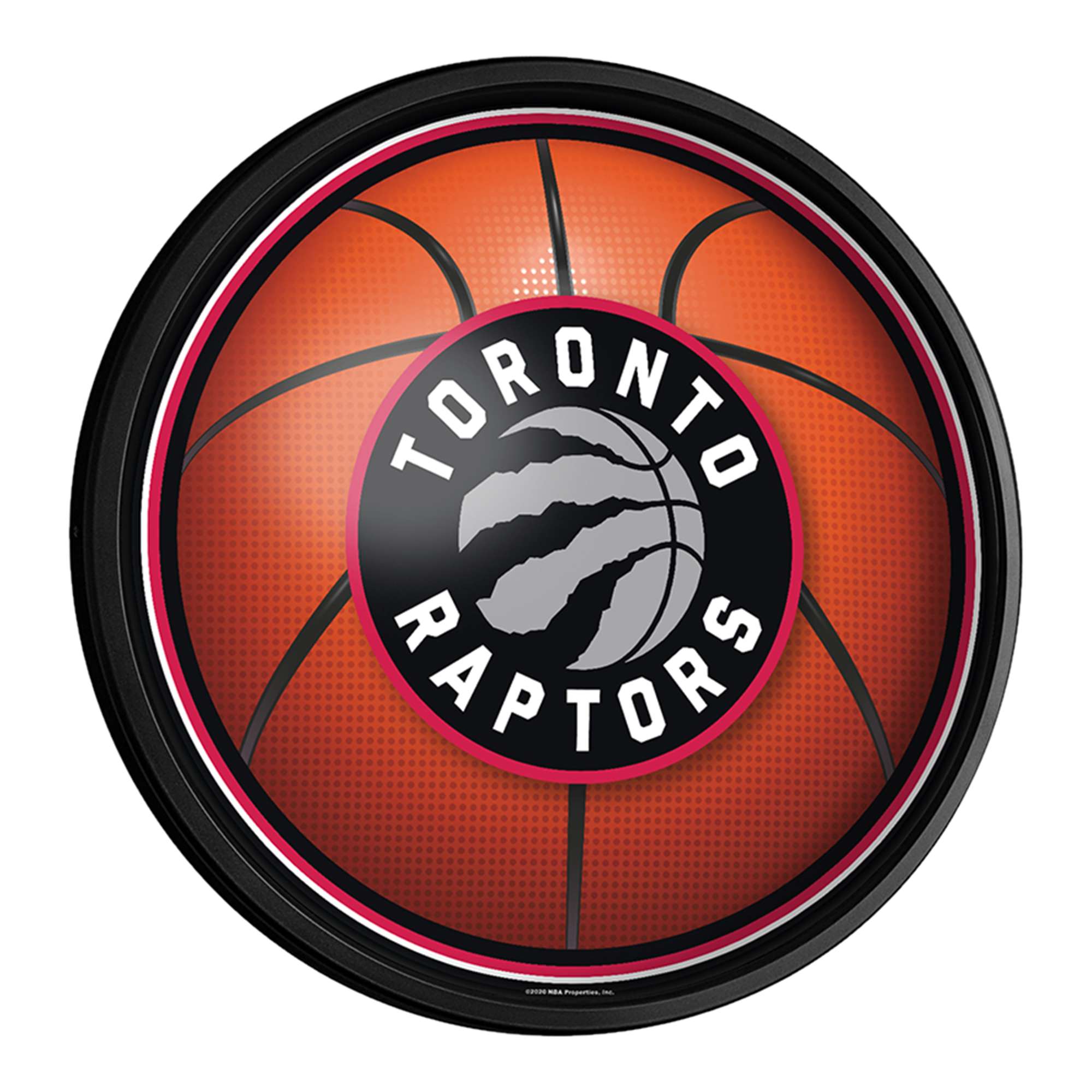 Toronto Raptors Basketball - Round Slimline Lighted Wall Sign