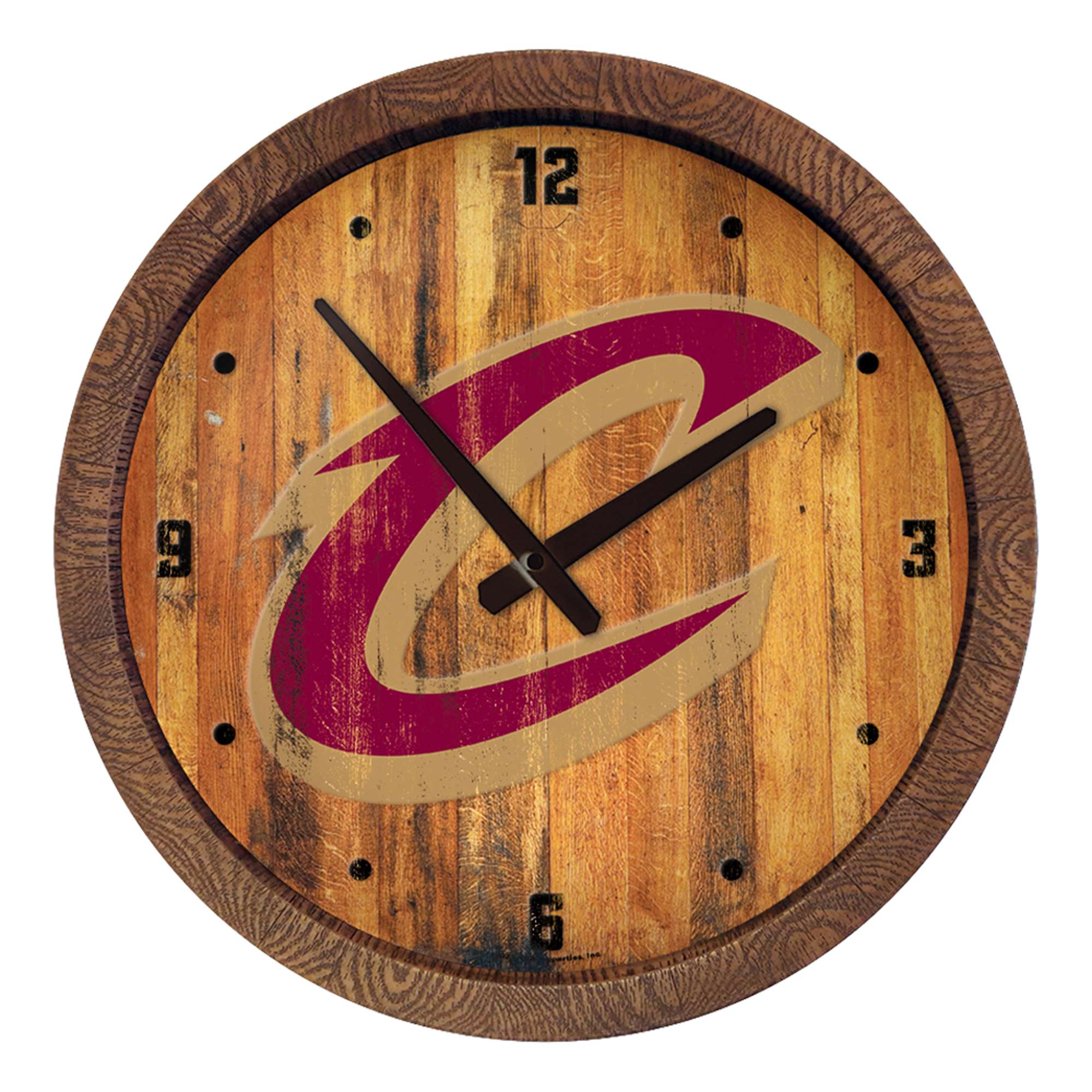 Cleveland Cavaliers "Faux" Barrel Top Clock