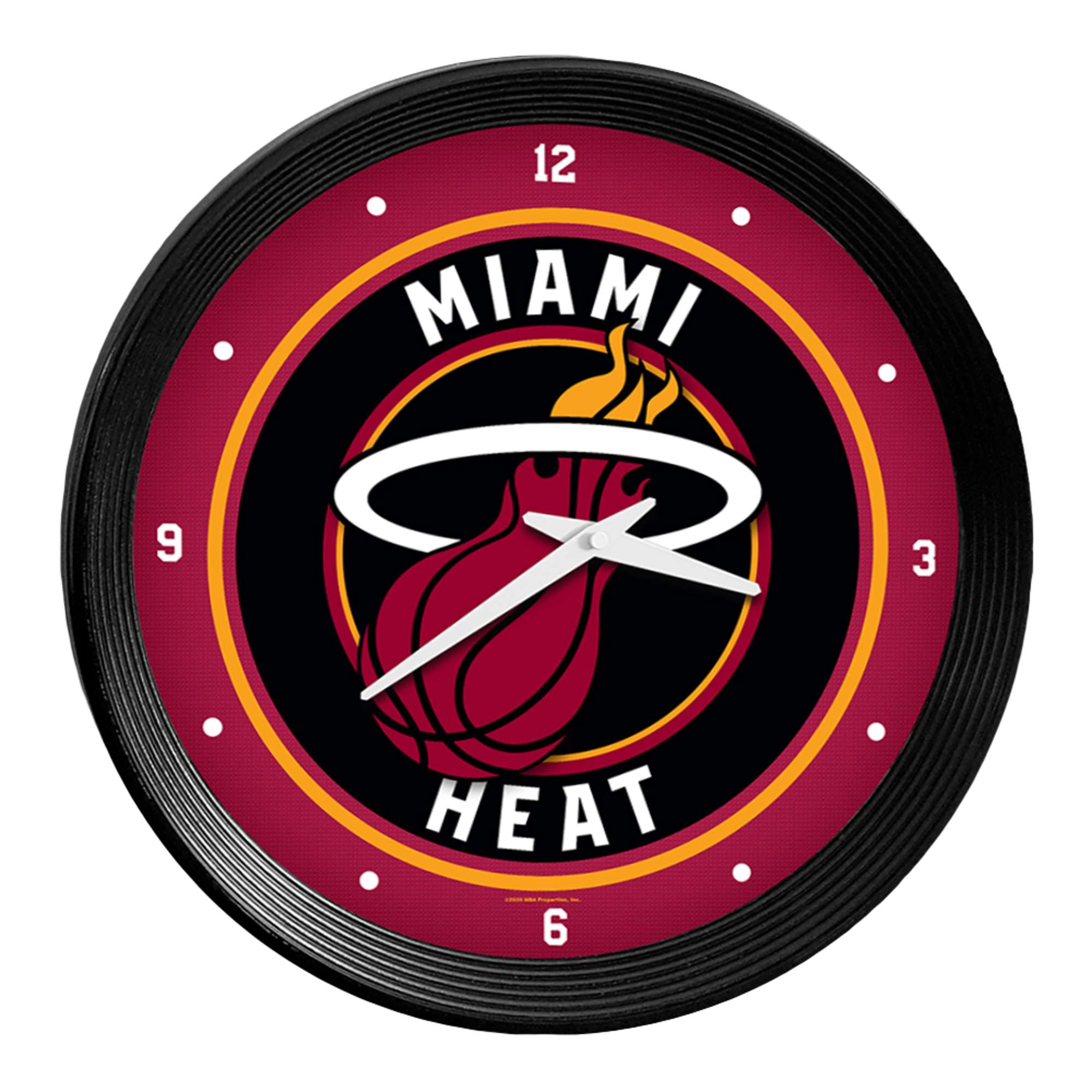 Miami Heat Ribbed Frame Wall Clock